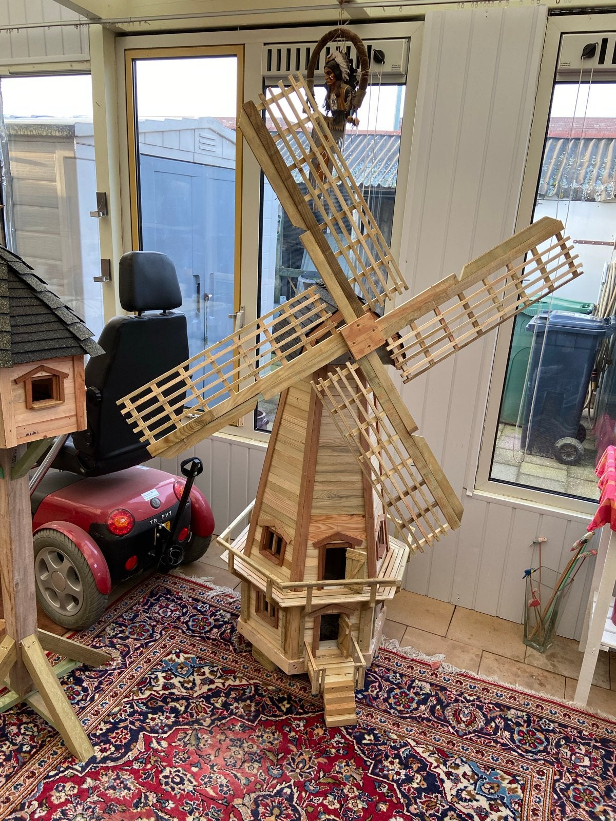 ≥ Houten Tuinwindmolen - Decoratieve Molen voor Buiten — Tuinbeelden ...