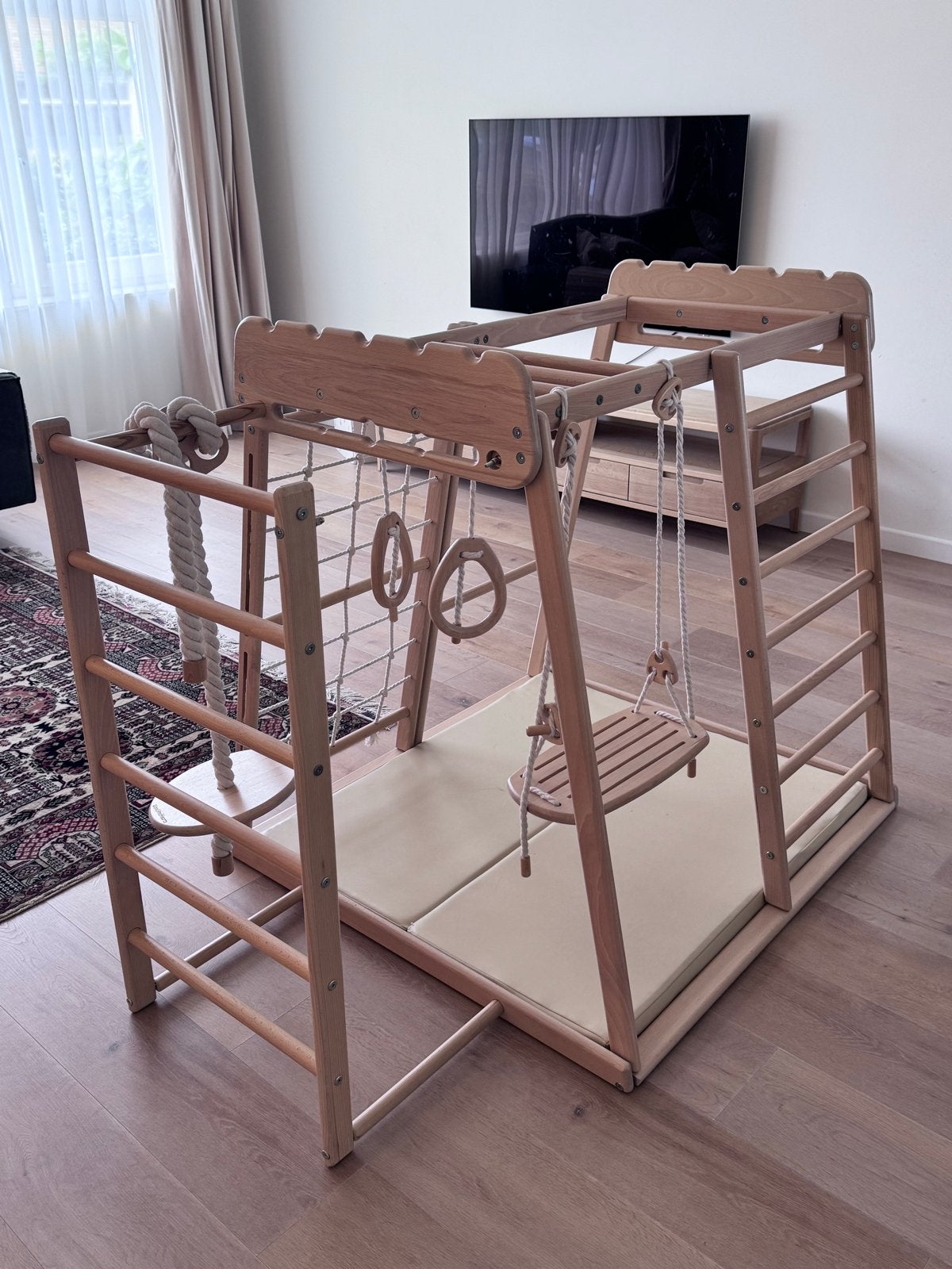 ≥ Houten Klimrek met Schommel en Glijbaan voor Kinderen — Speelgoed ...