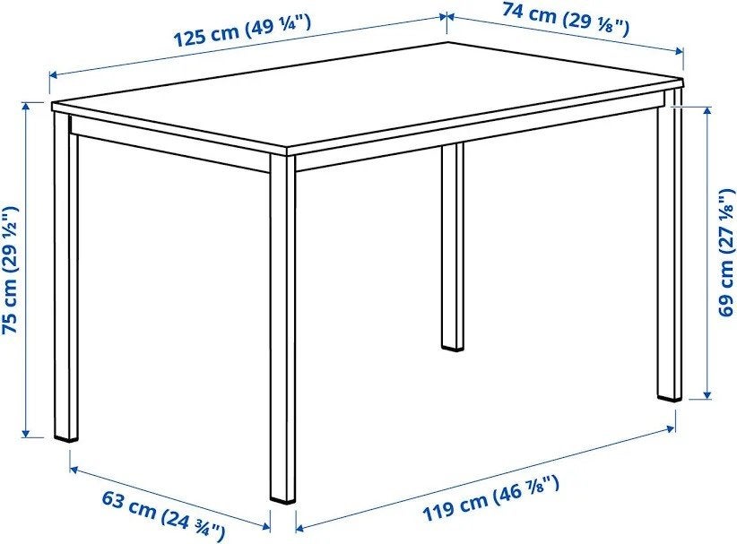 ≥ Witte eettafel (125x74 cm) - Ideaal voor kleine ruimtes — Tafels ...
