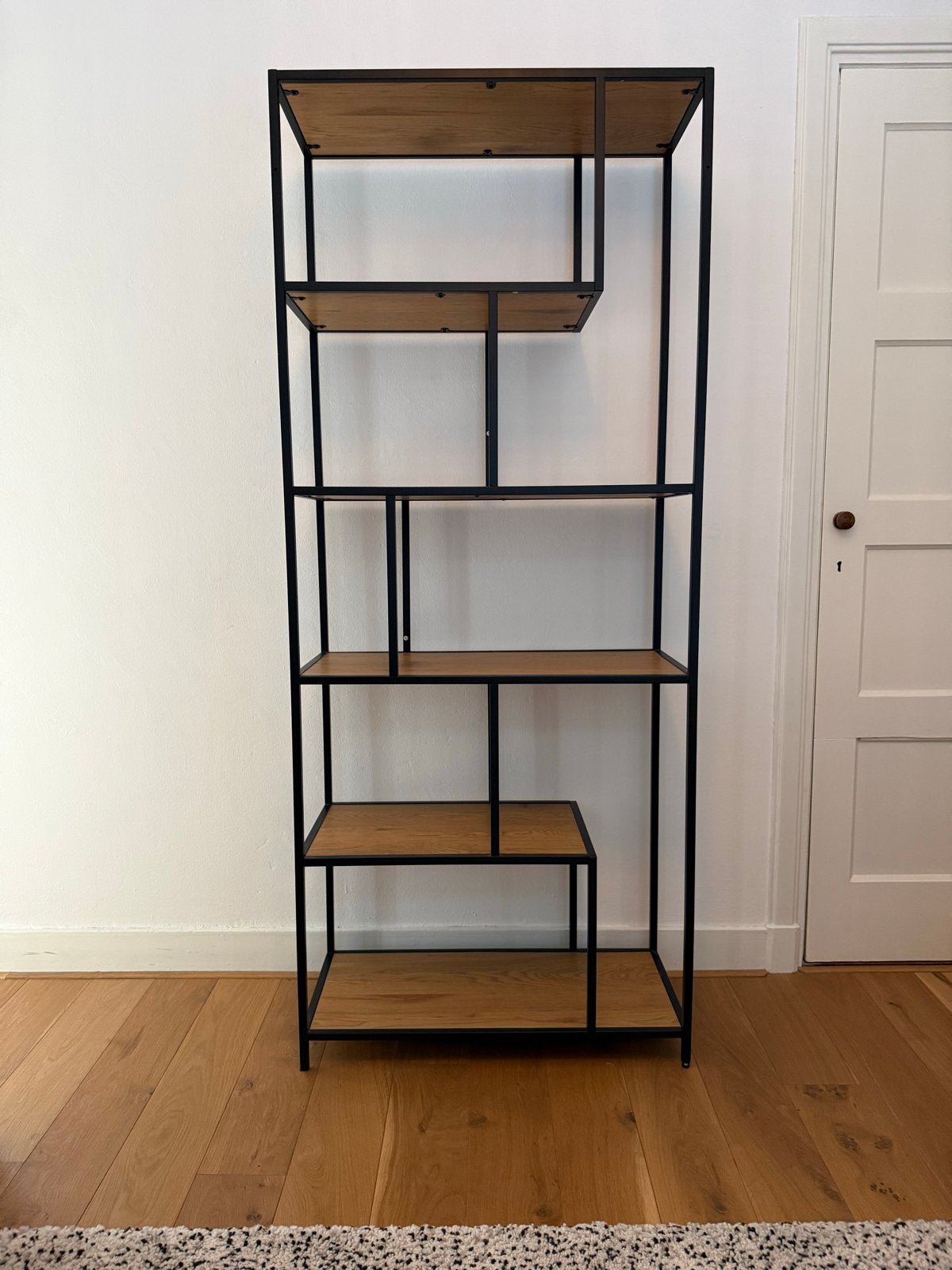 ≥ Industriële boekenkast hout en staal - 77x35x185 cm — Kasten ...