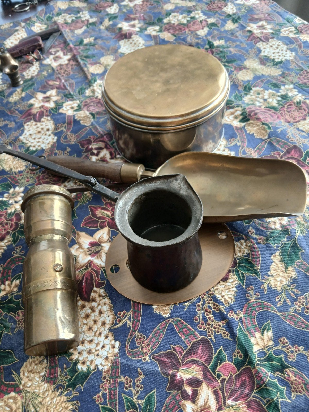 ≥ Antieke koperen en messingen keukengerei set — Antiek | Koper en ...