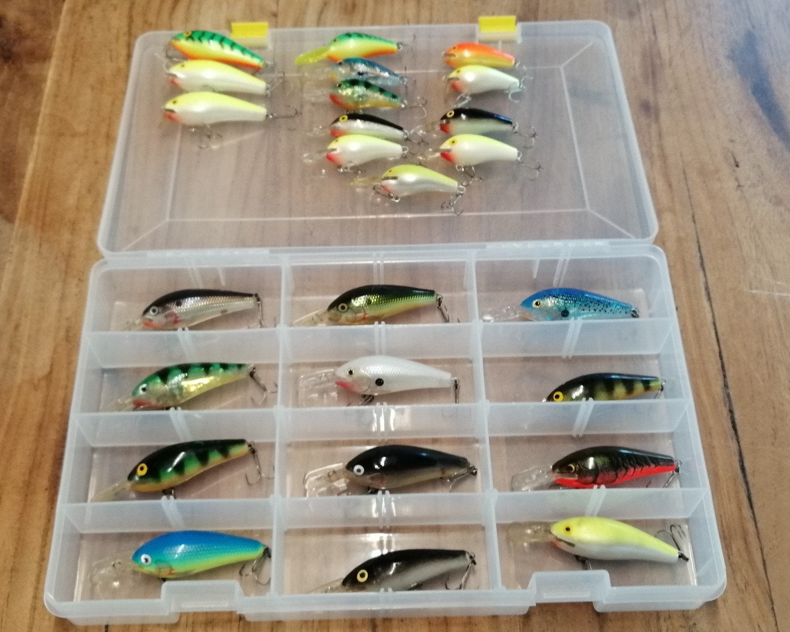 ≥ Verzameling van 25 Rapala Fat Raps in Spro tacklebox groot ...
