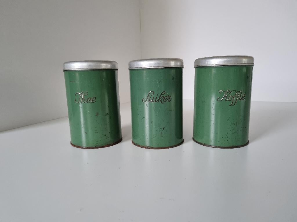 ≥ Vind koffie suiker thee groen in Antiek | Emaille op Marktplaats