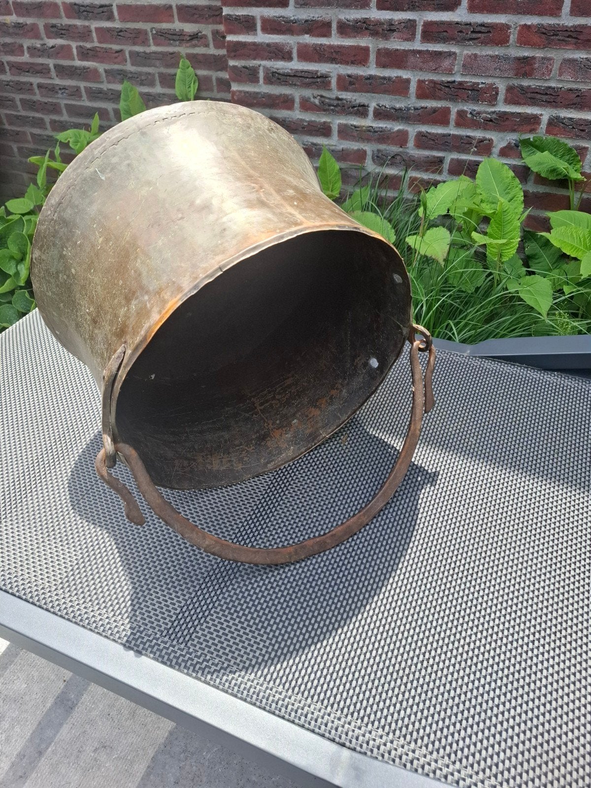 ≥ Antieke Koperen Ketel met Handvat - Decoratief — Antiek | Koper en ...