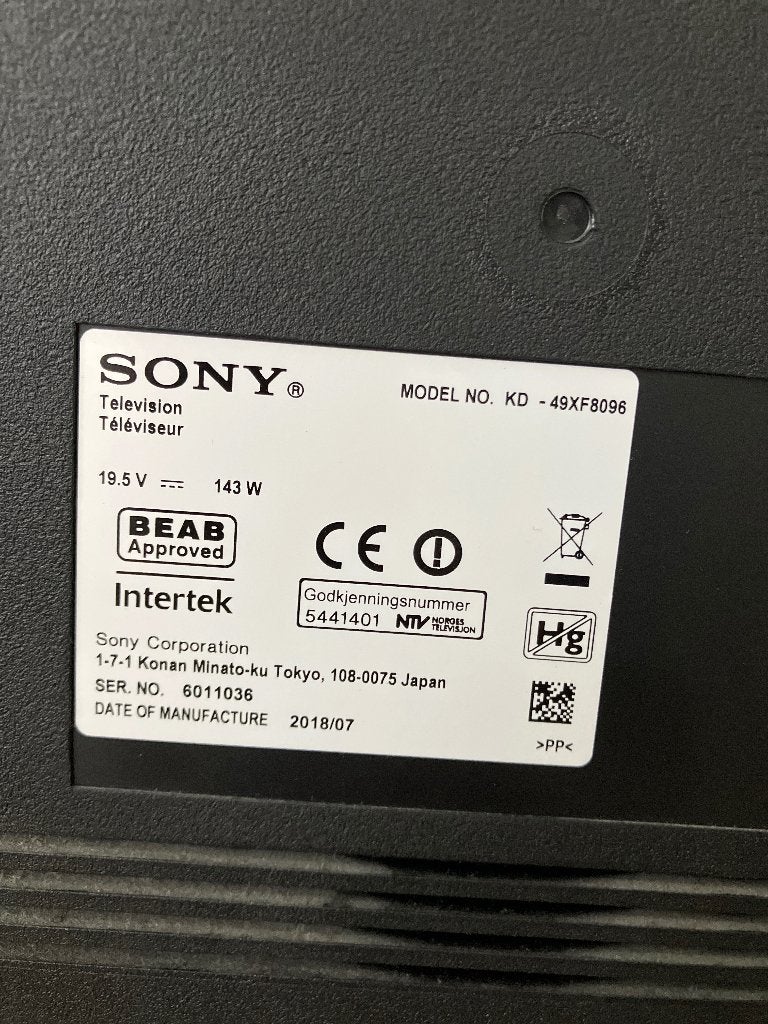 ≥ TV Sony Bravia uit 2018 50 inch, doet het niet — Televisies — Marktplaats