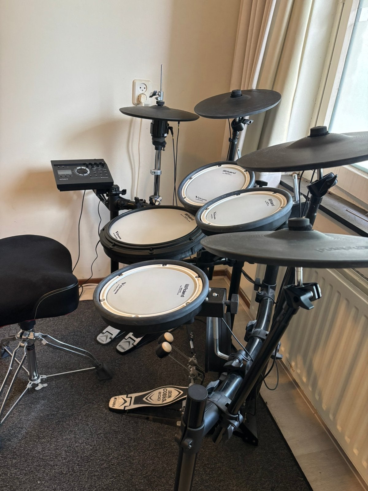 ≥ Roland TD17-KVX E-drumset, dubbel bass pedaal, hi hat stand ...