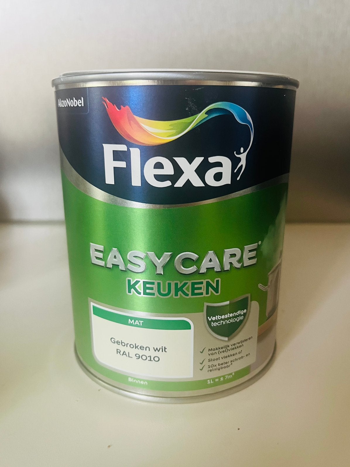 ≥ Flexa EasyCare muurverf ral 9010 blik 1 liter Nieuw!! — Verf, Beits ...