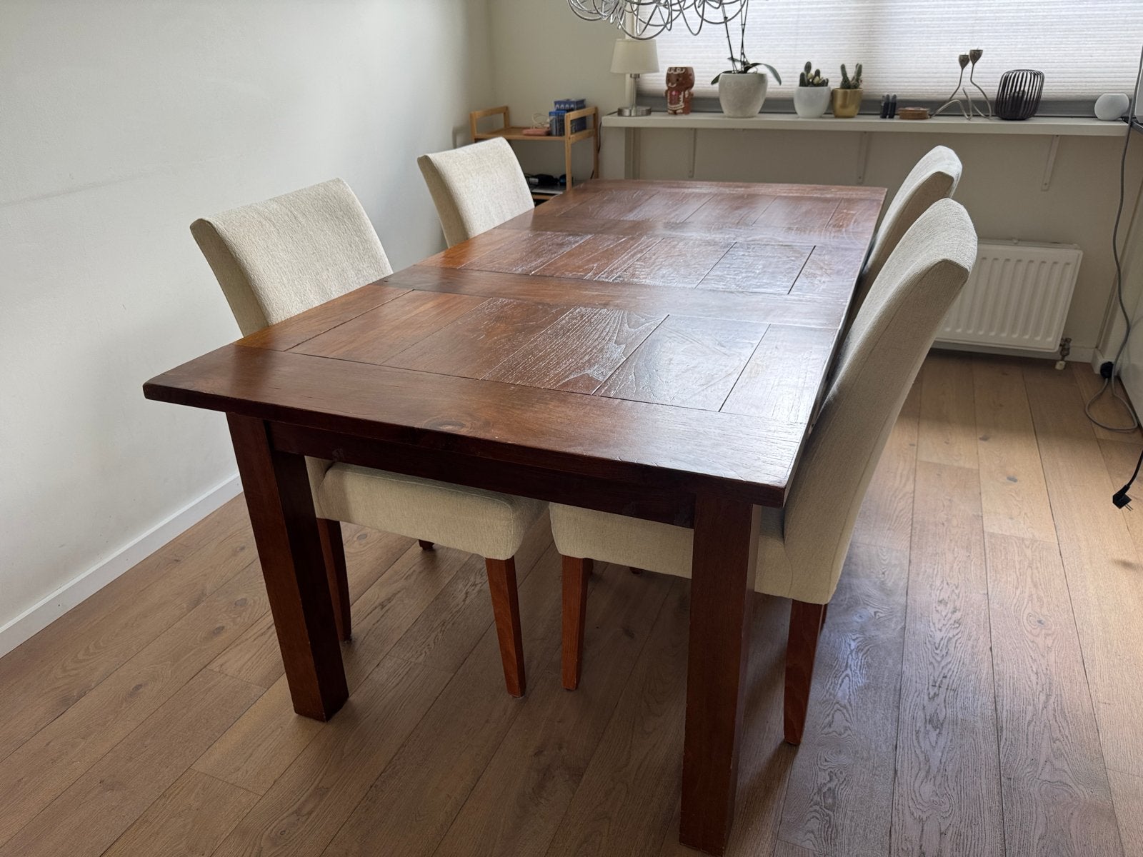 ≥ Teakhouten eettafel met 4 stoelen — Tafels | Eettafels — Marktplaats