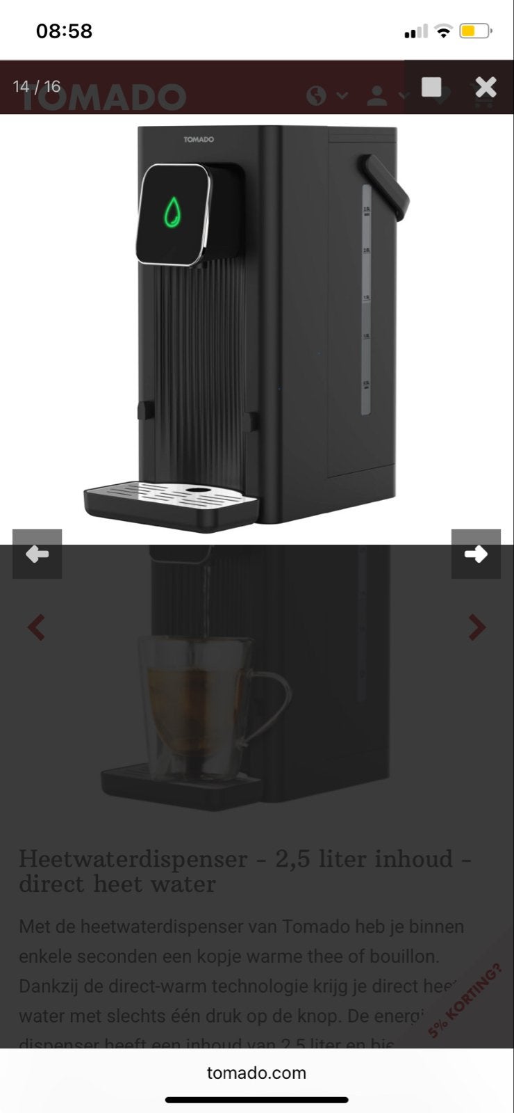 ≥ Tomado Heetwaterdispenser - 2,5L - Direct Heet Water — Waterkokers ...