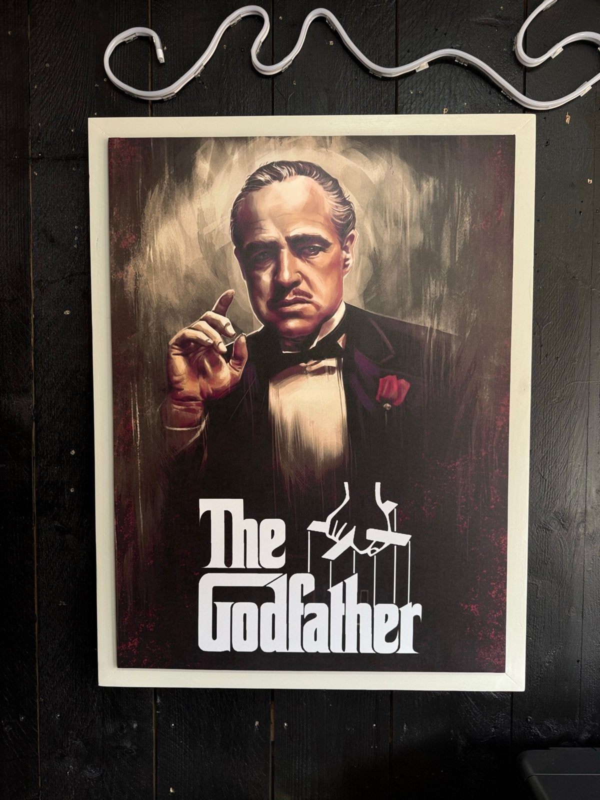 ≥ The Godfather Canvas Print - 80x60 cm met Witte Lijst ...