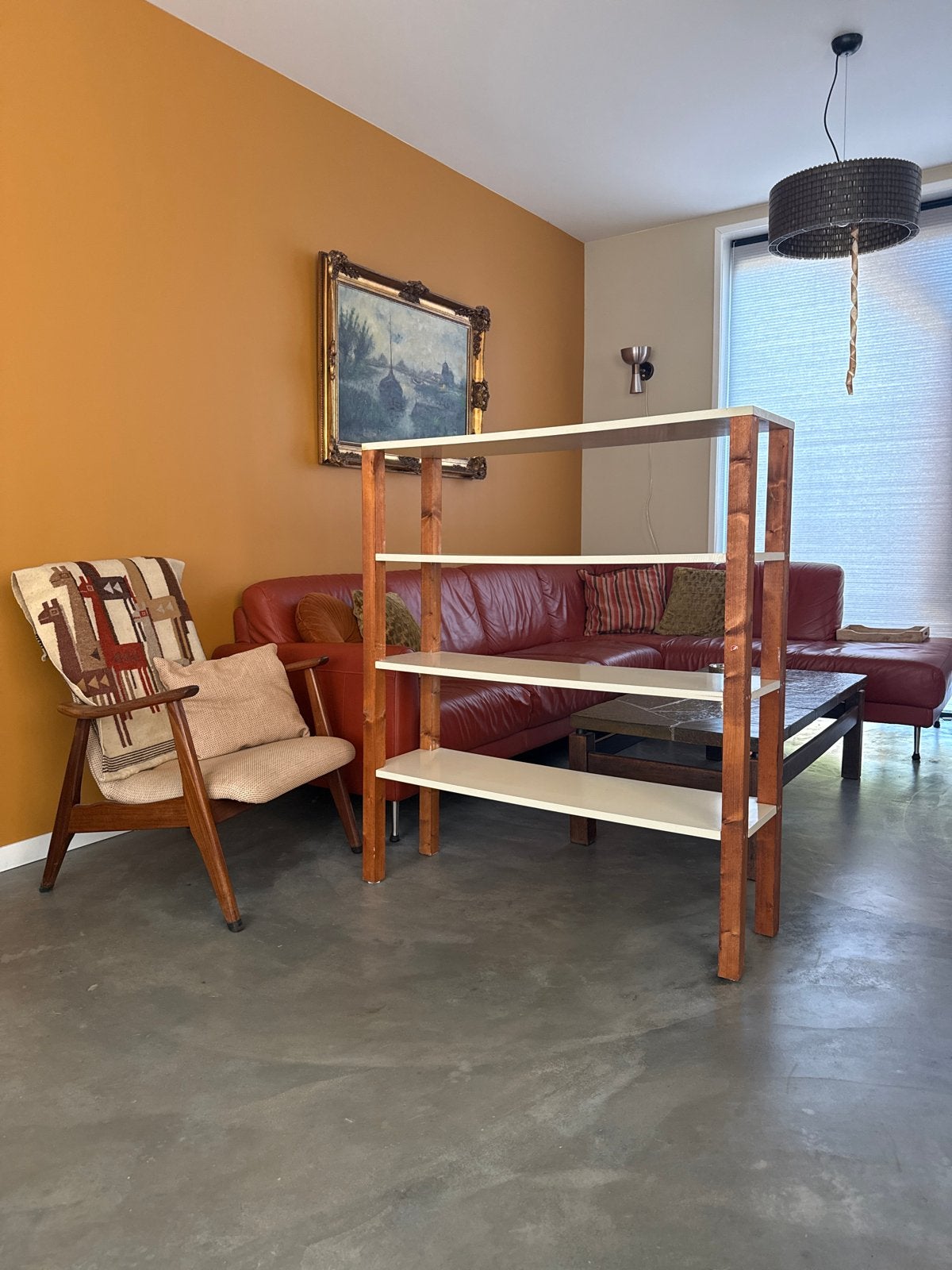 ≥ Houten Kast / Room divider met 3 planken stokkenkast — Kasten ...