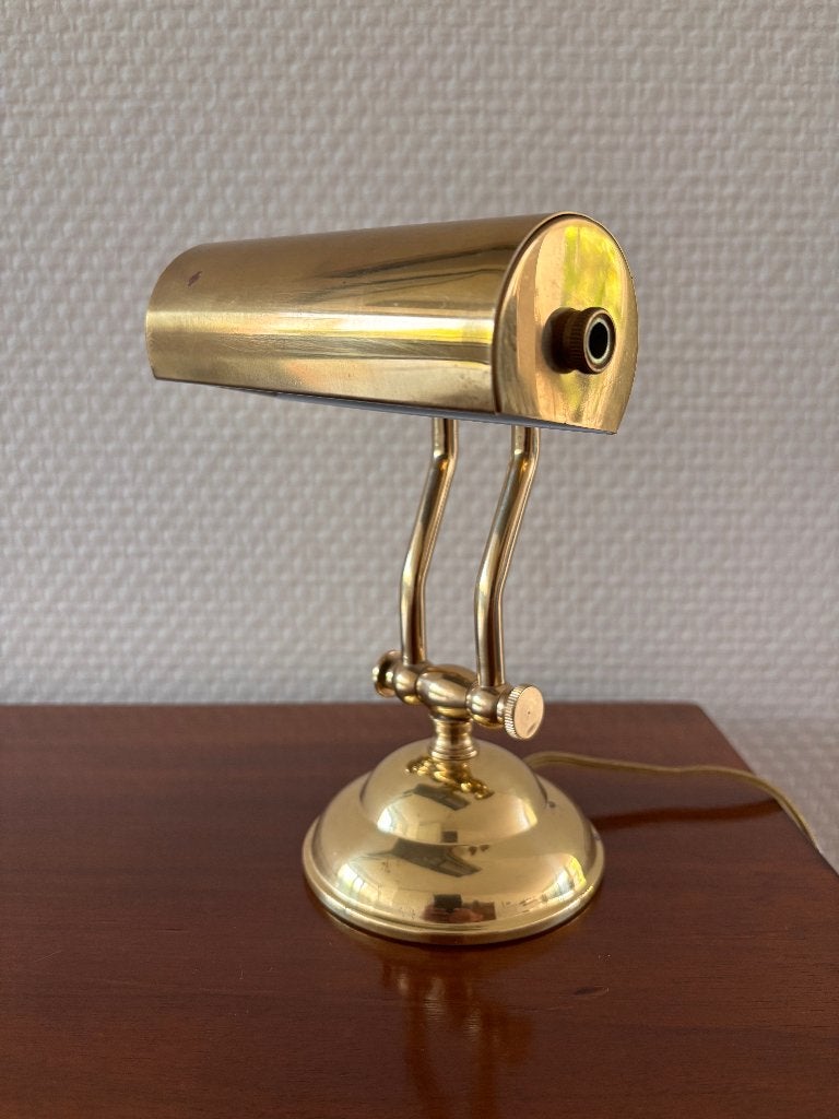 ≥ Vintage messing bankierslamp / pianolamp / bureaulamp. — Antiek ...