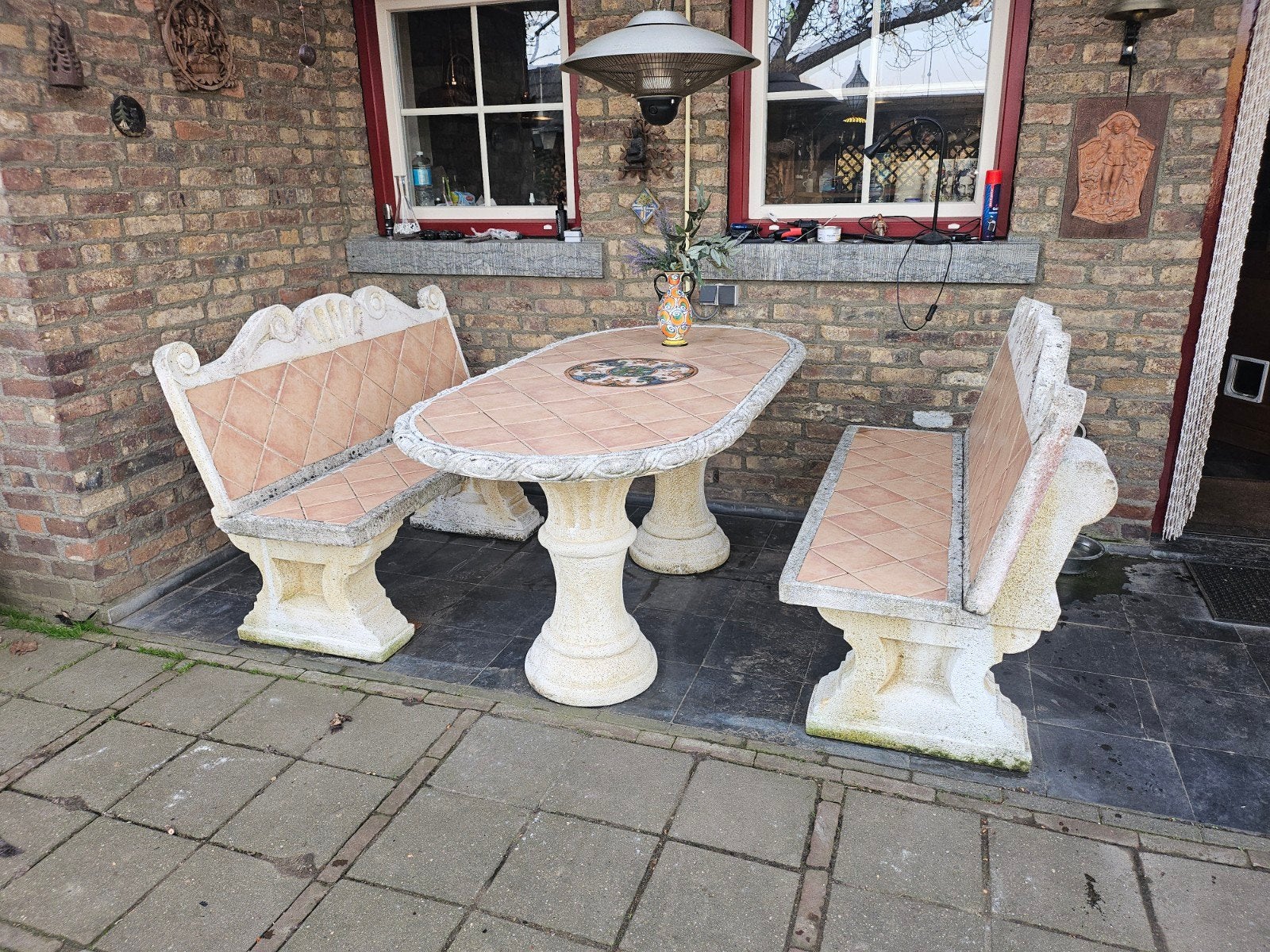 ≥ Prachtige tuinset van steen en tegels — Tuintafels — Marktplaats