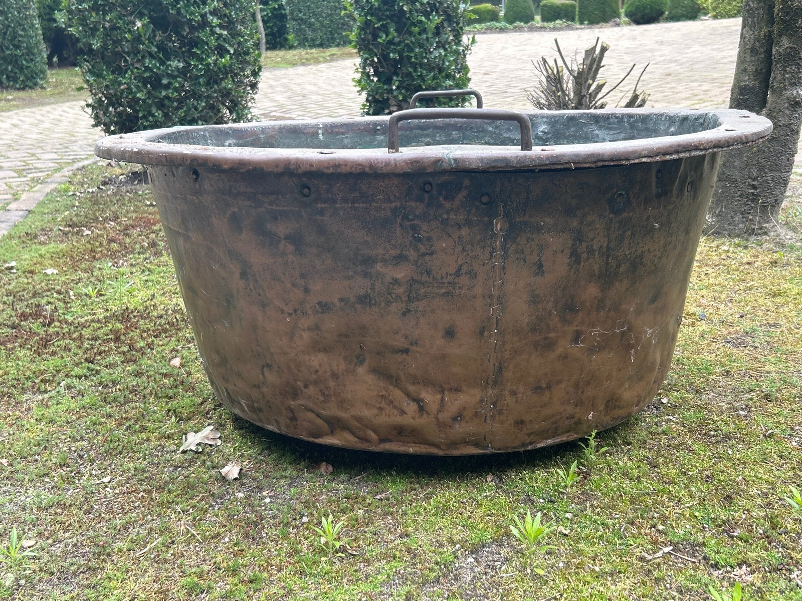 ≥ Grote antieke koperen ketel - 82x39cm — Antiek | Koper en Brons ...