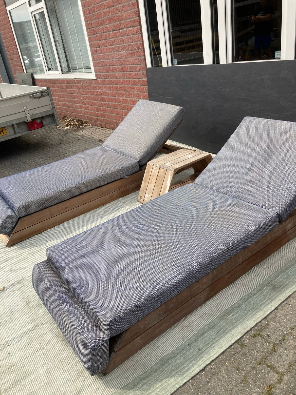 ≥ 2x SUNS Teakhouten Ligbedden met Kussens — Ligbedden — Marktplaats