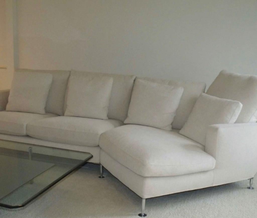 ≥ Originele creme bekleding B&B Italia Harry bank en stoel — Banken ...