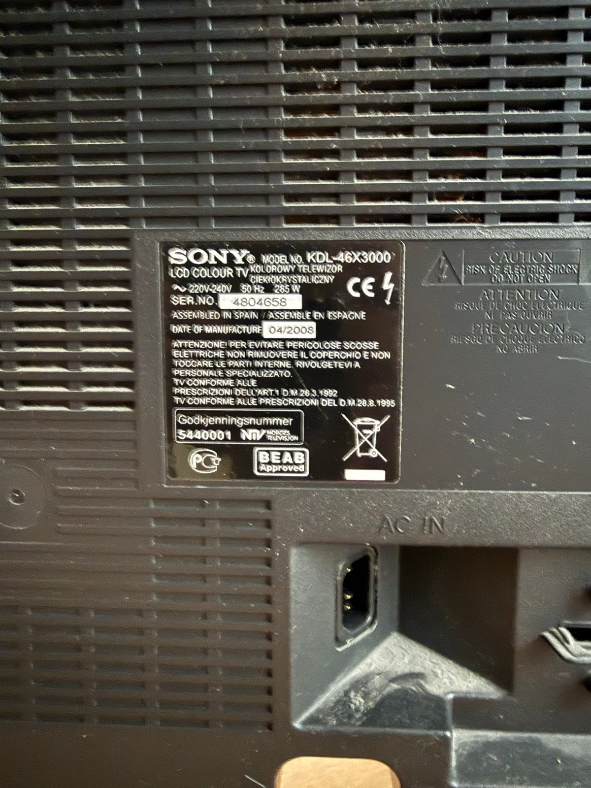 ≥ Sony Bravia KDL-46X3000 LCD TV - 46 inch Full HD — Televisies ...