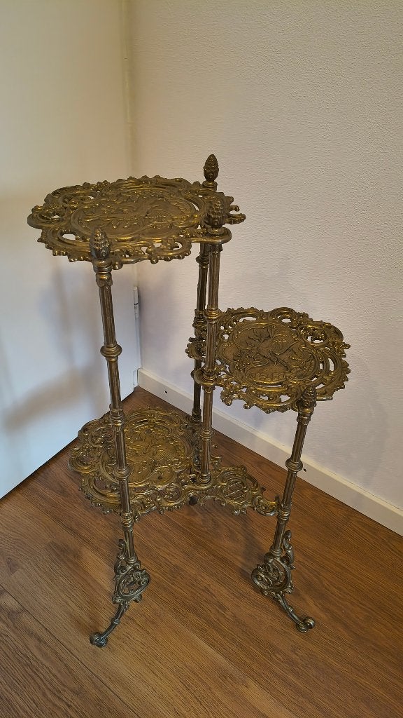 ≥ Mooi oud messing Frans planten tafeltje — Antiek | Meubels | Tafels ...
