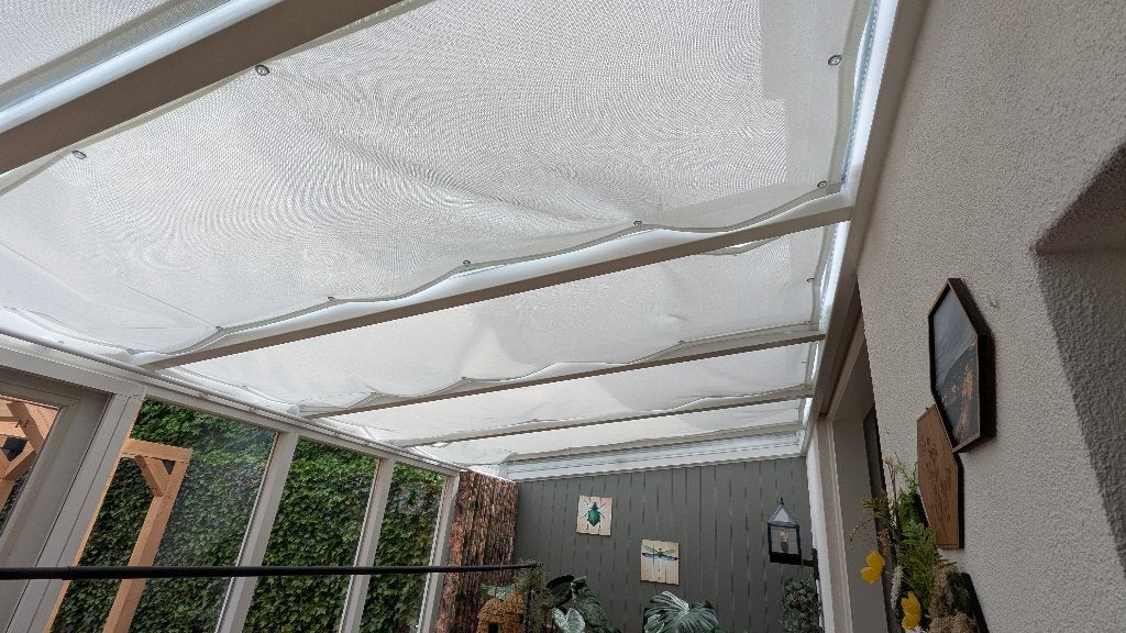 ≥ 14 m² witte zonwering voor serre/veranda ZGAN — Zonneschermen ...