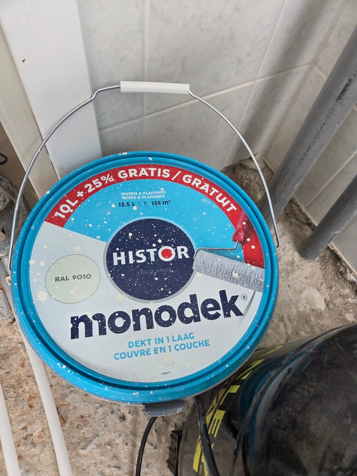 ≥ Histor Monodek Latex Verf RAL 9010 - 12.5L (m2406709570) — Verf ...