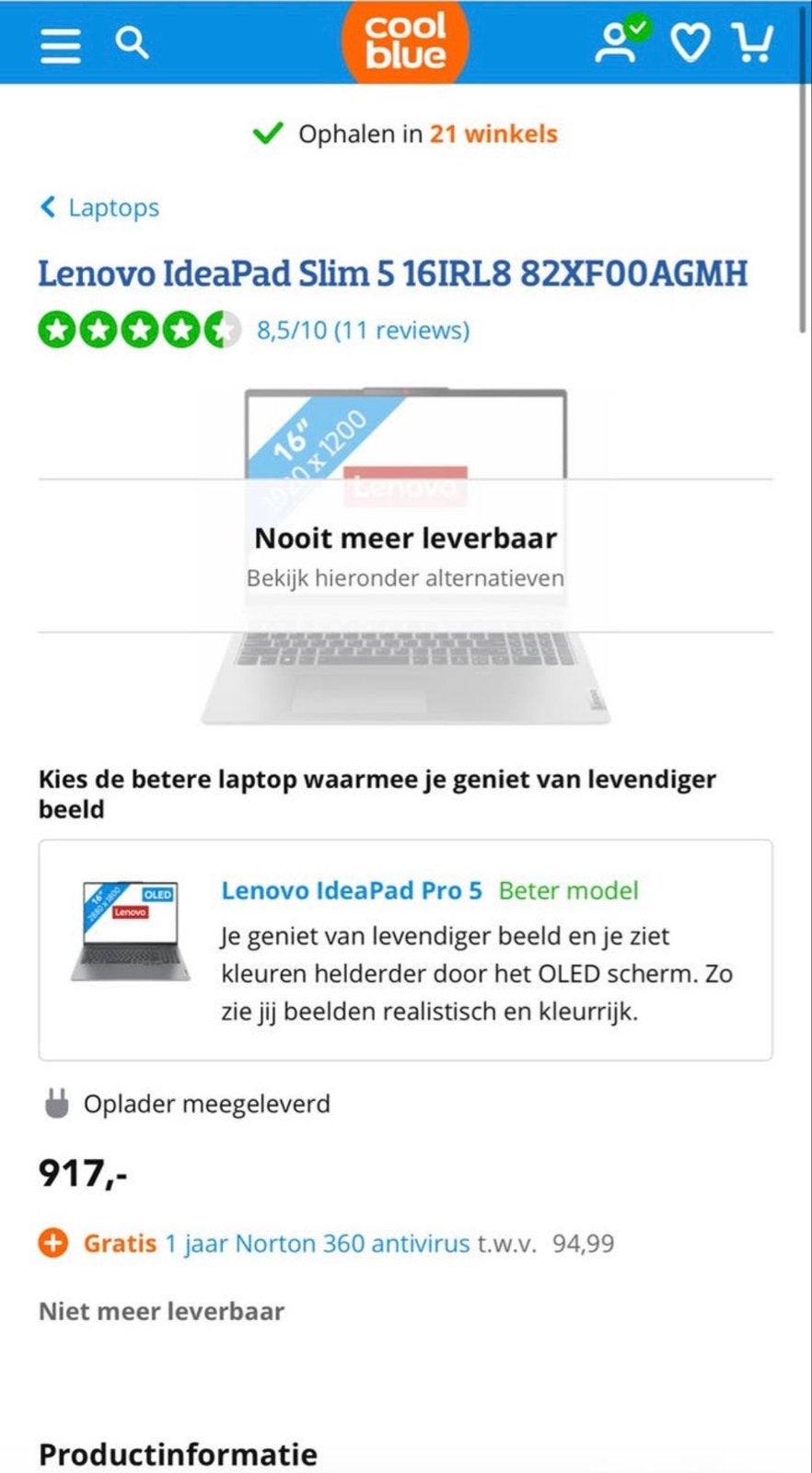 ≥ Lenovo IdeaPad Slim 5 16IRL8 Laptop - Zo goed als nieuw — Windows ...