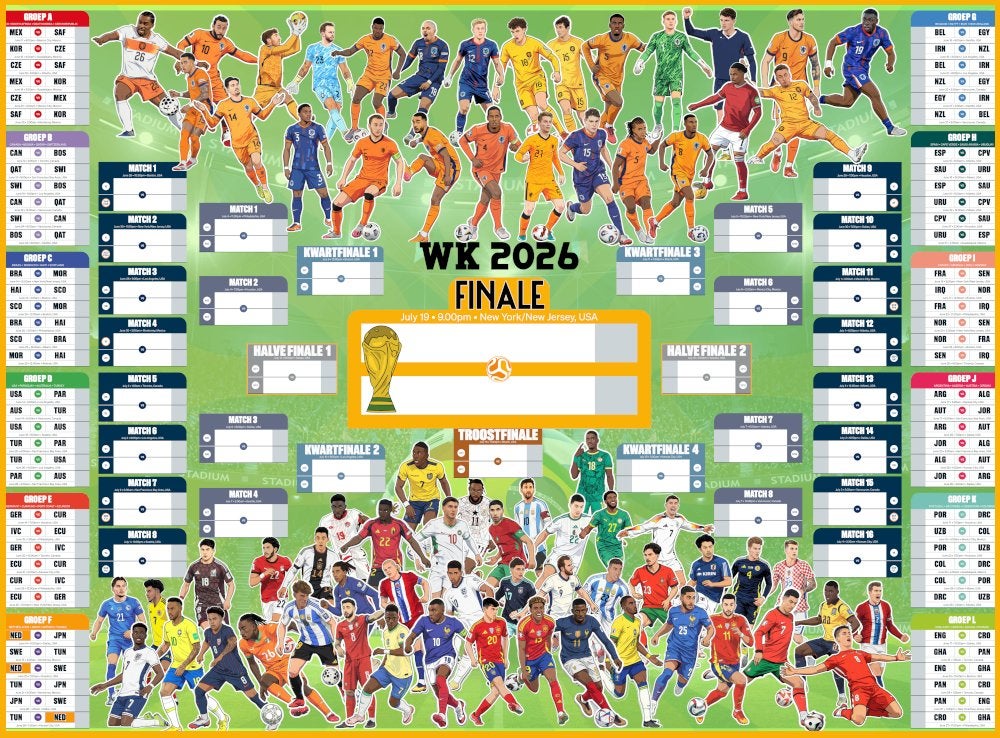≥ Poster fifa WK voetbal 2026 schema & Nederlands elftal — Sport ...