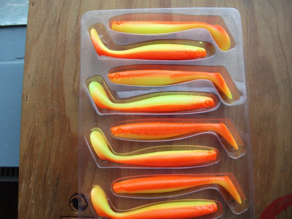 ≥ 8 stuks Ron Thompson Slim Paddle Tail / roofvis shads — Hengelsport ...