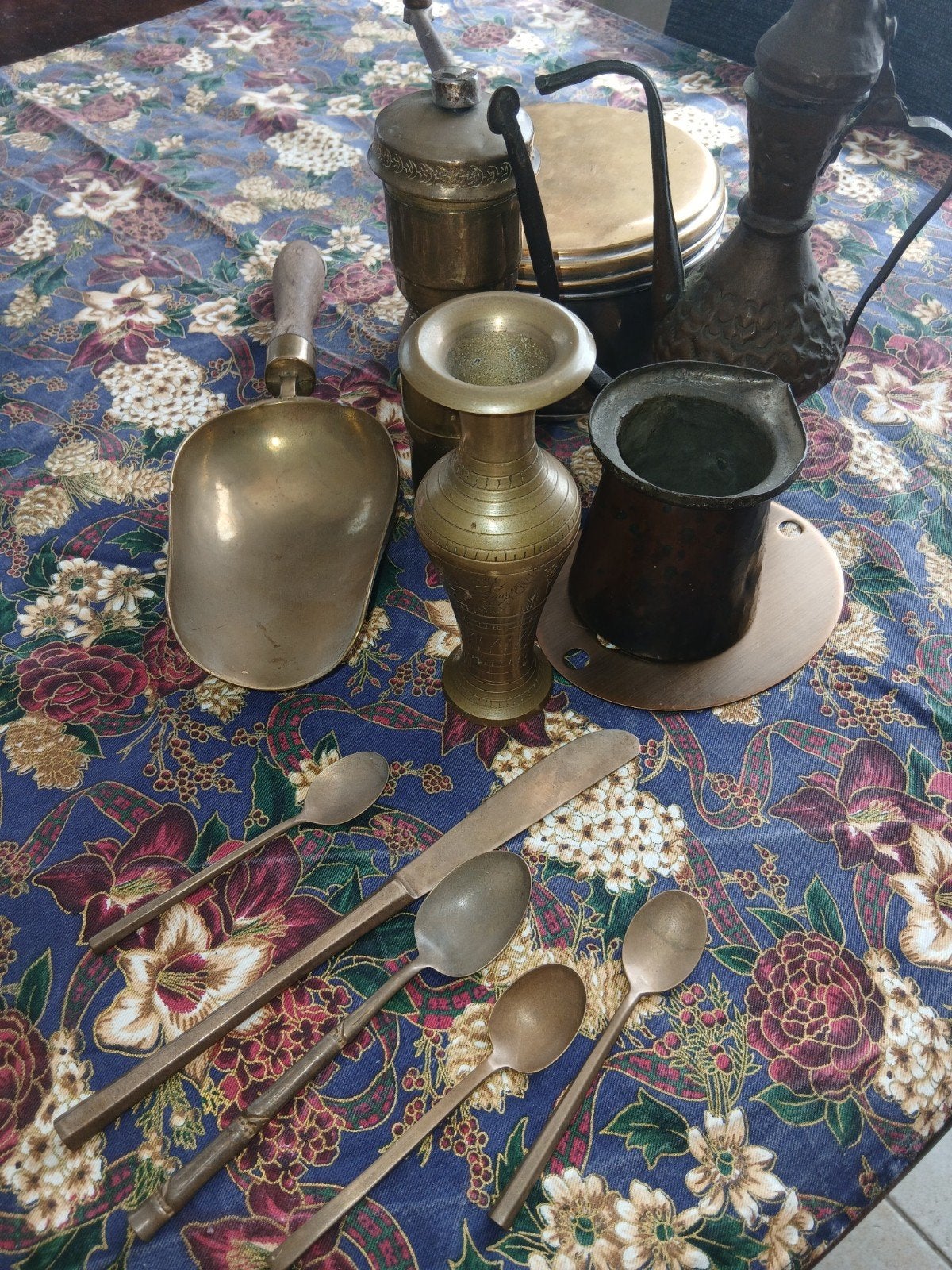 ≥ Vintage Koperen en messingen Decoratieve Set — Antiek | Koper en ...