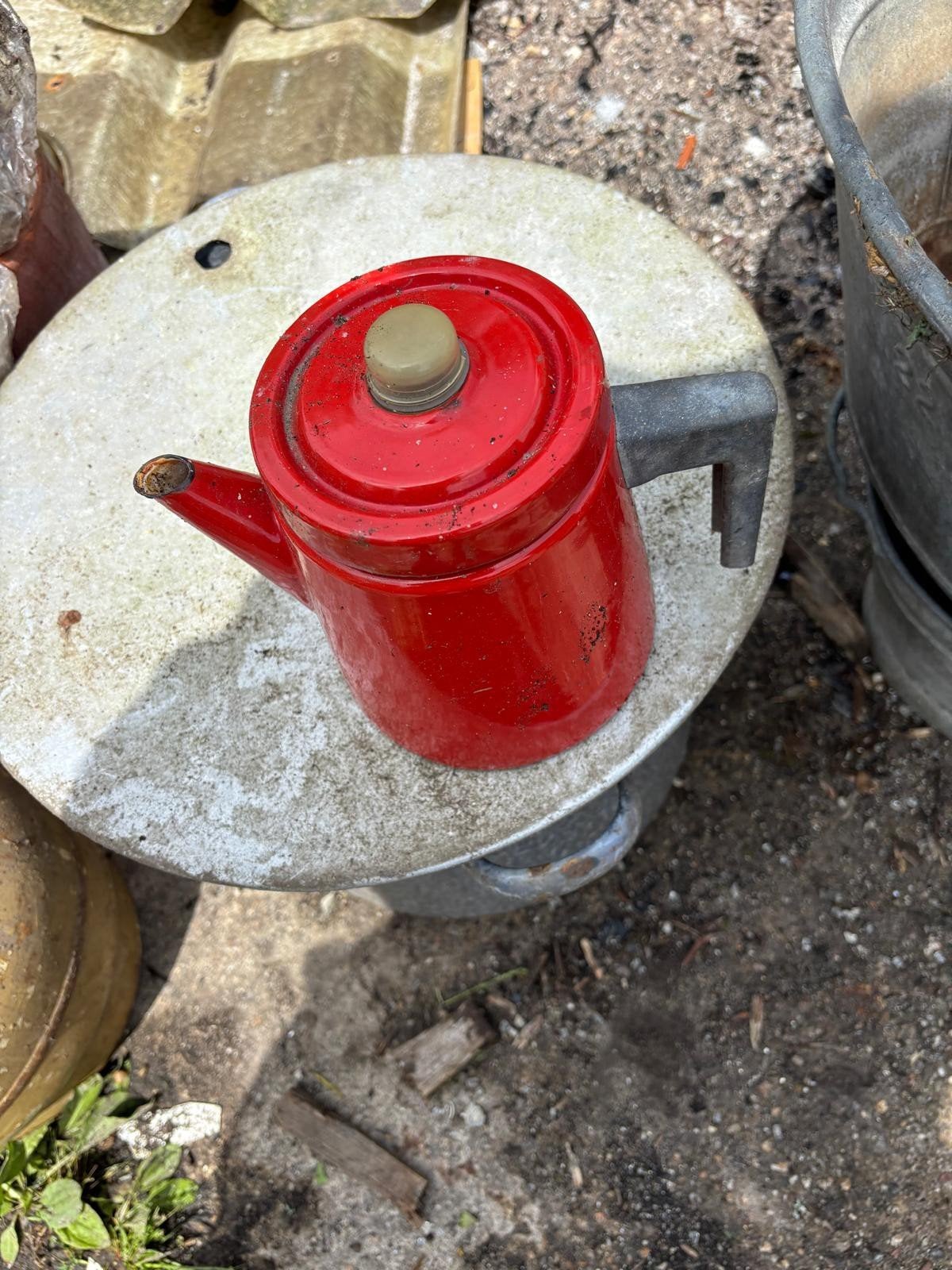 ≥ Vind rode emaille pan in Antiek | Emaille op Marktplaats