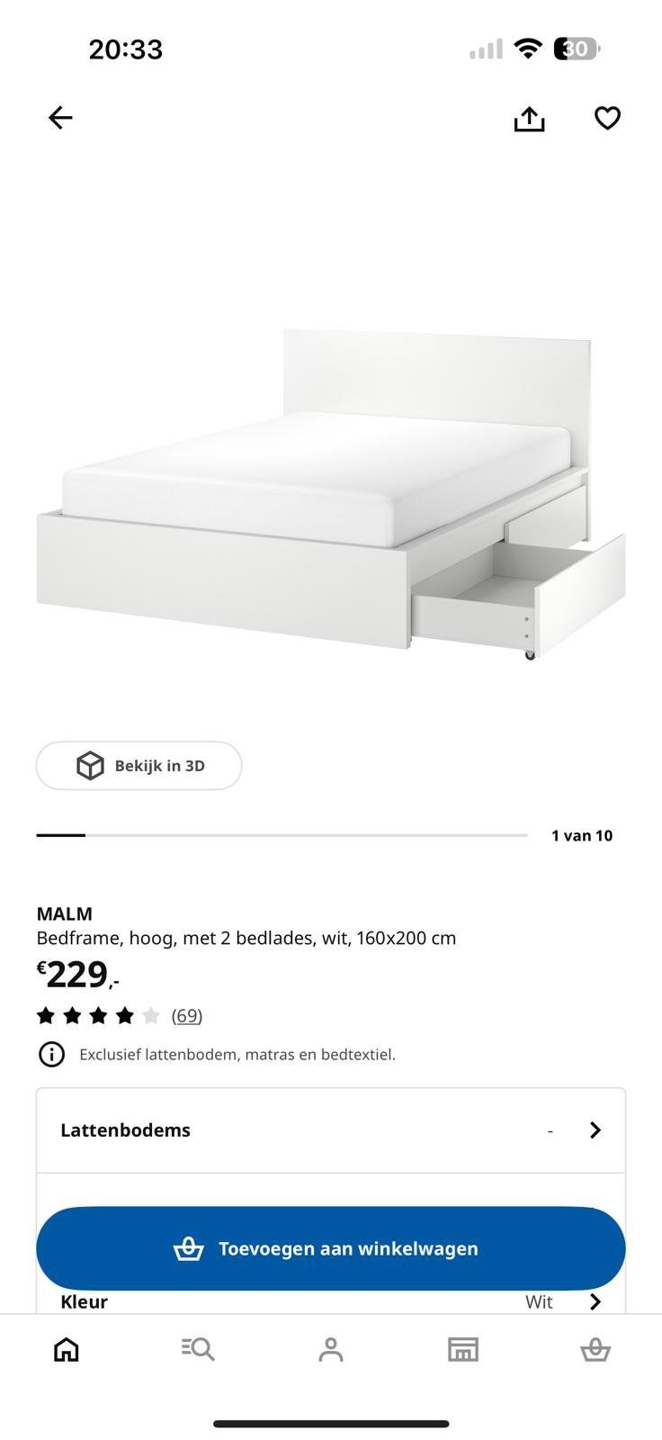≥ Malm (Ikea) bedframe met lades — Slaapkamer | Bedden — Marktplaats