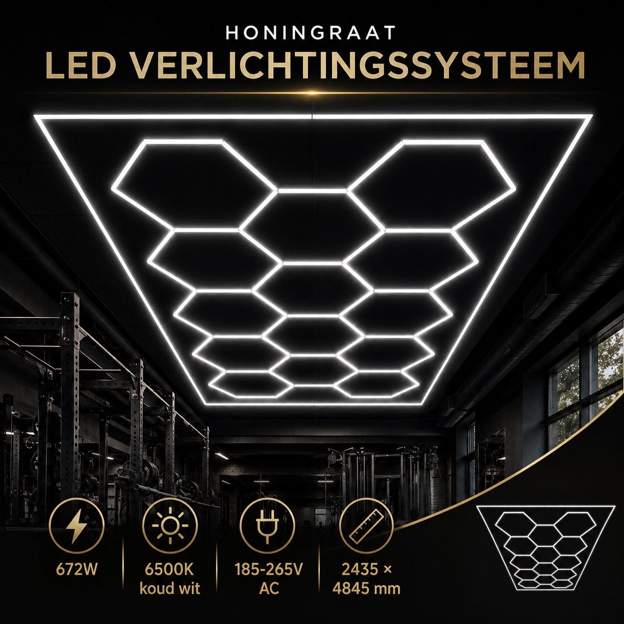 ≥ Hexagon LED Garage Verlichting Nieuw – Groothandel mogelijk ...