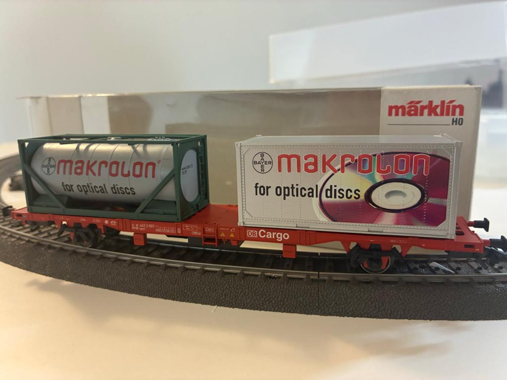 ≥ Märklin H0 47702 DB Cargo Makrolon containerwagon — Modeltreinen | H0 ...