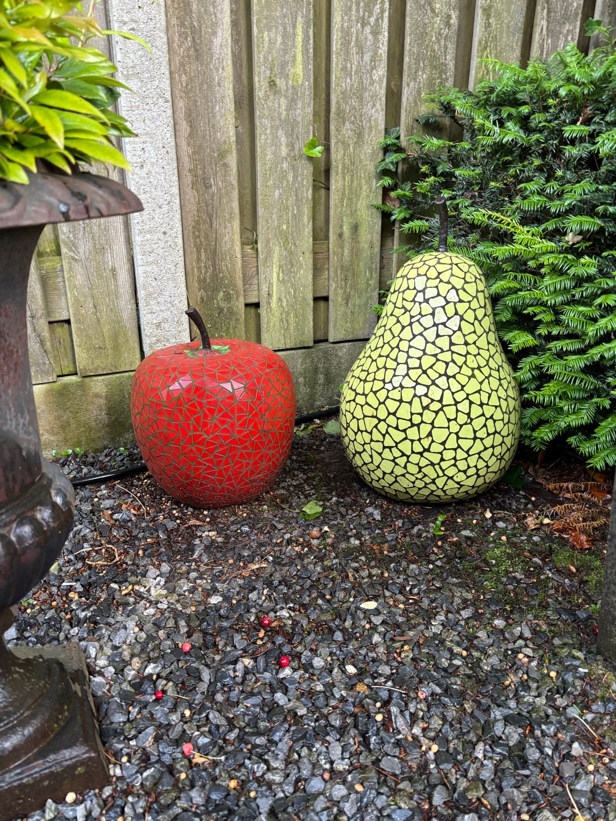 ≥ Decoratieve Mozaïek Appel en Peer Beelden — Tuinbeelden — Marktplaats