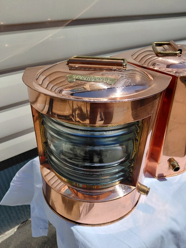≥ Vintage koperen/messing boordlichten (sb/bb) — Antiek | Koper en ...
