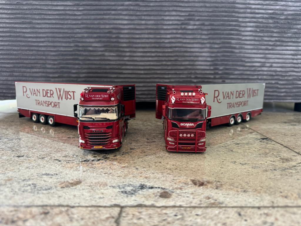 ≥ WSI Scania + Daf XG+ R. van der Wijst Transport — Modelauto's | 1:50 ...