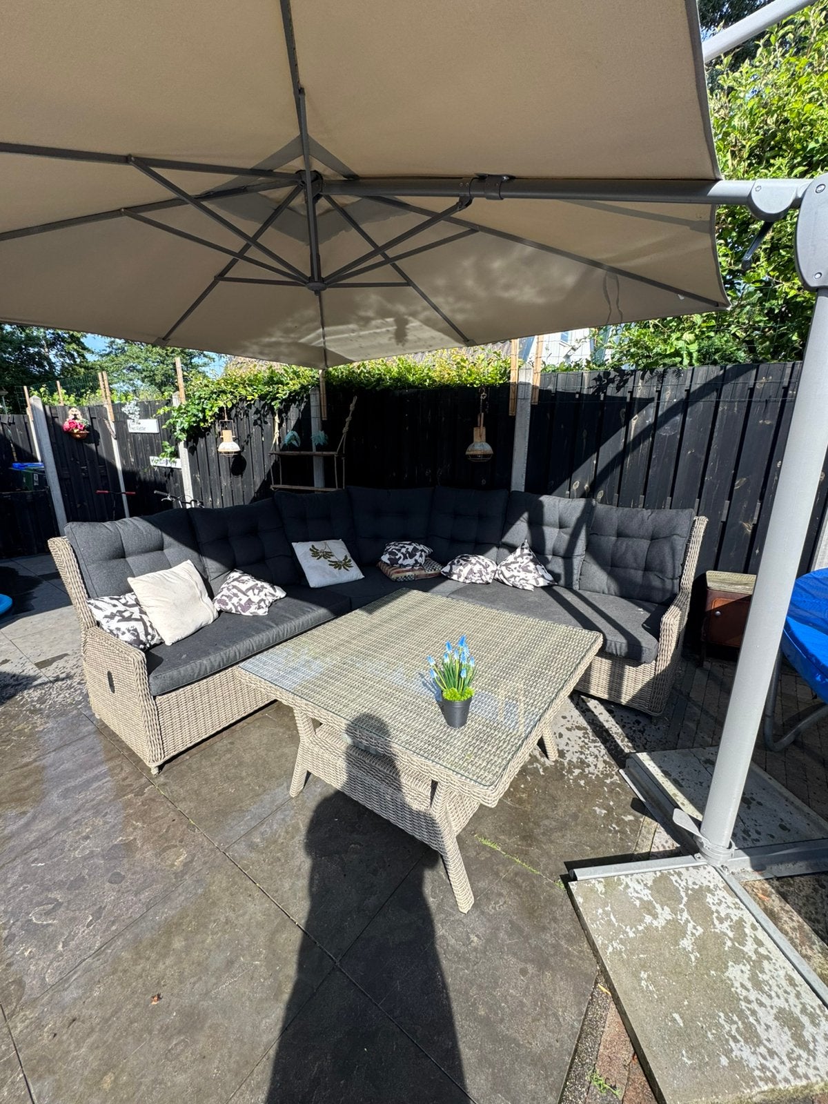 ≥ Mooie tuinset 7 persoons antraciete kussen — Tuinsets en Loungesets ...