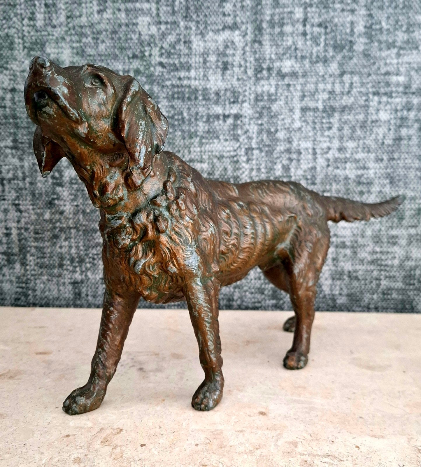 ≥ Antiek Bronzen Jachthond Beeld (Setter / Pointer) 33 cm — Antiek ...