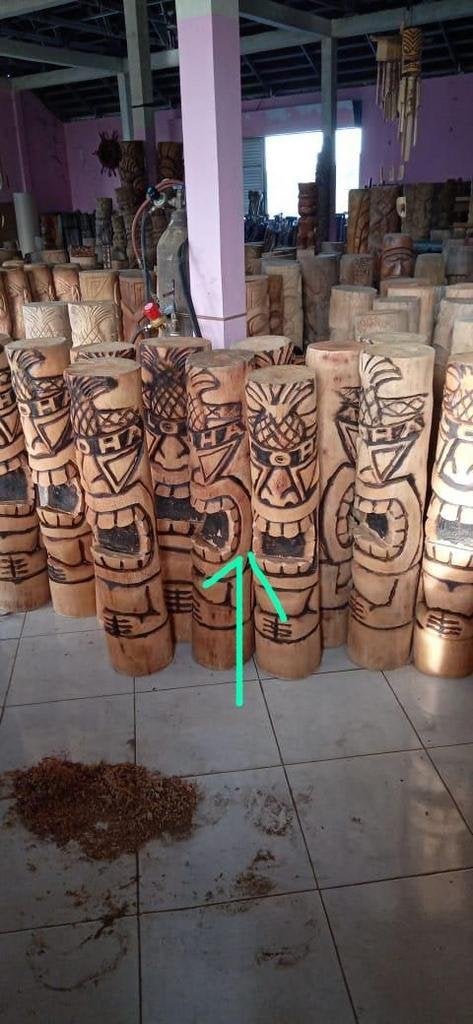 ≥ Tiki beeld Tiki Totem 1 meter palmhout — Tuinbeelden — Marktplaats