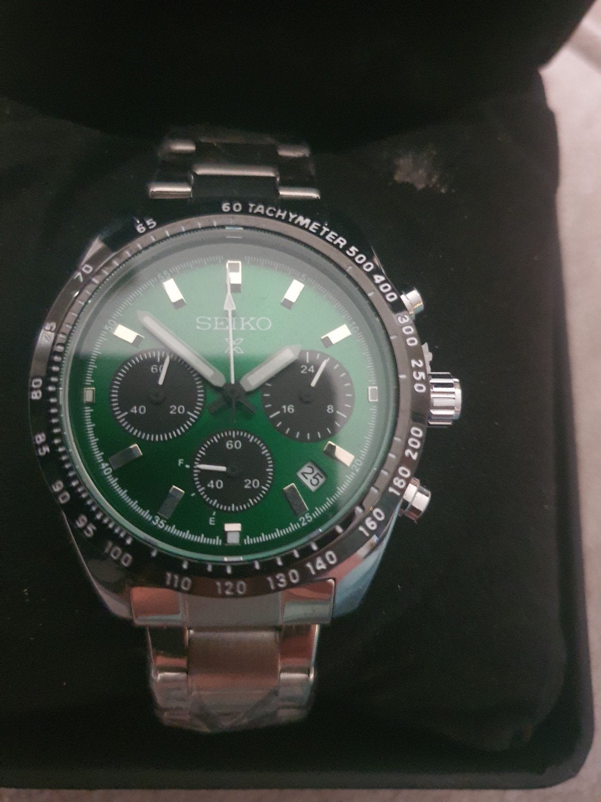 ≥ Seiko Chronograaf Herenhorloge Groen Wijzerplaat Staal — Horloges ...