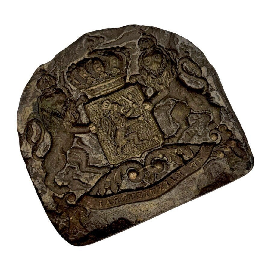 ≥ 19e eeuwse bronzen stempel, je Maintiendrai — Antiek | Koper en Brons ...