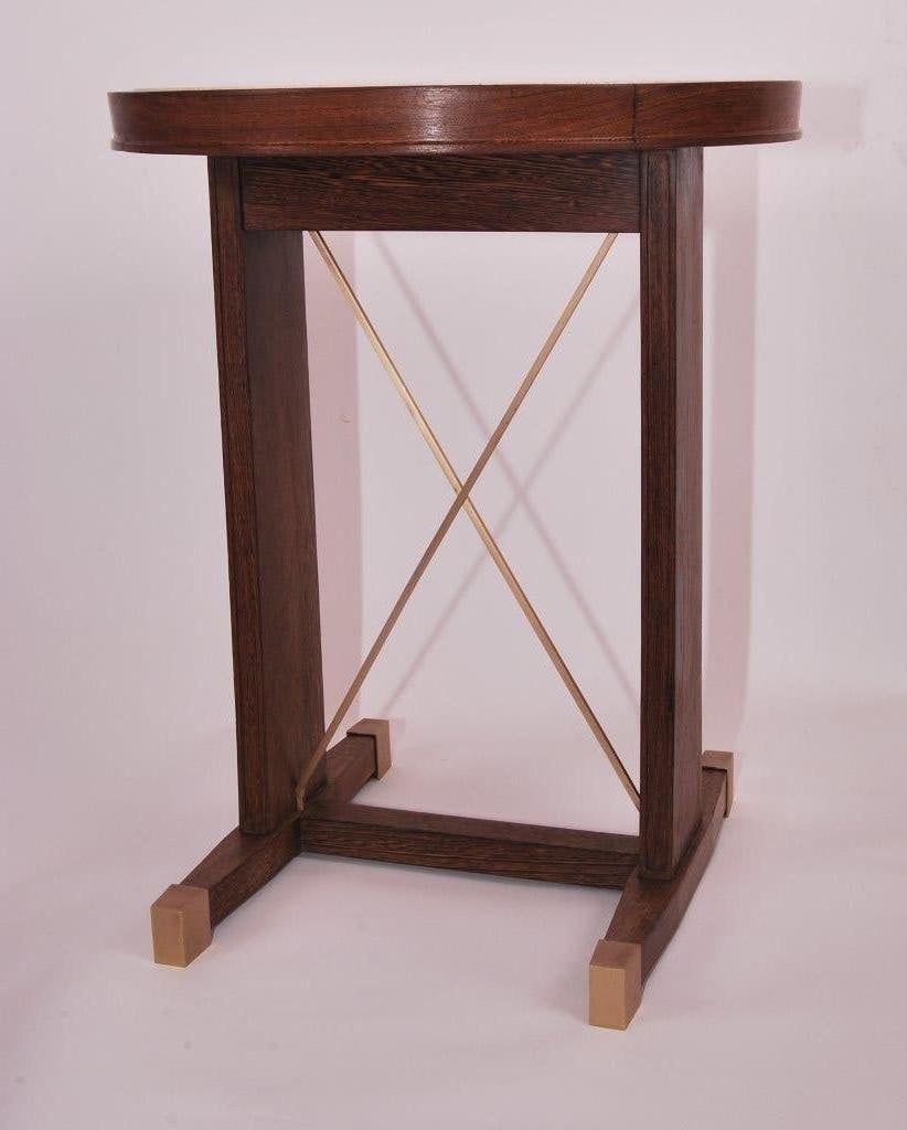 ≥ Vintage 60's design Wenge sidetable Travertin messing (m2408519921 ...