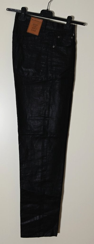 ≥ BOOK'S zwarte broek 100% linnen (wax effect) maat M — Broeken en ...
