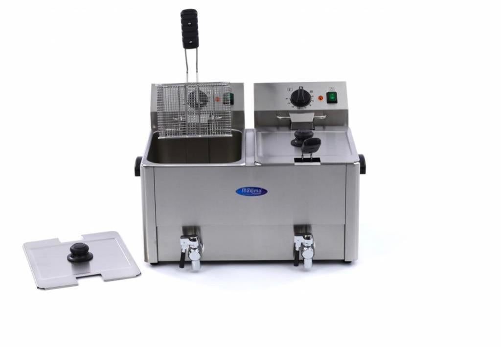 ≥ Dubbele Professionele Horeca Friteuse - Maxima ,tapkraan Duo ...