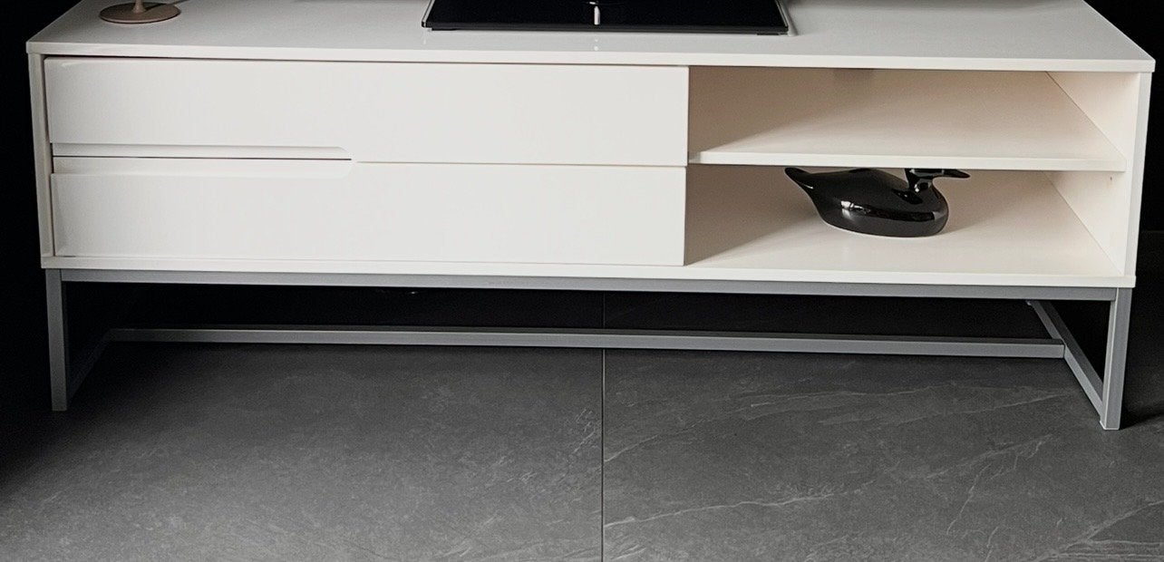 ≥ Modern wit tv-meubel met lades en open vakken — Kasten ...