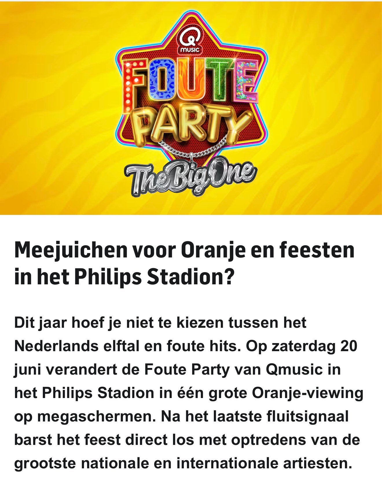 ≥ Veldkaarten voor uitverkochte Q music foute party — Evenementen en ...