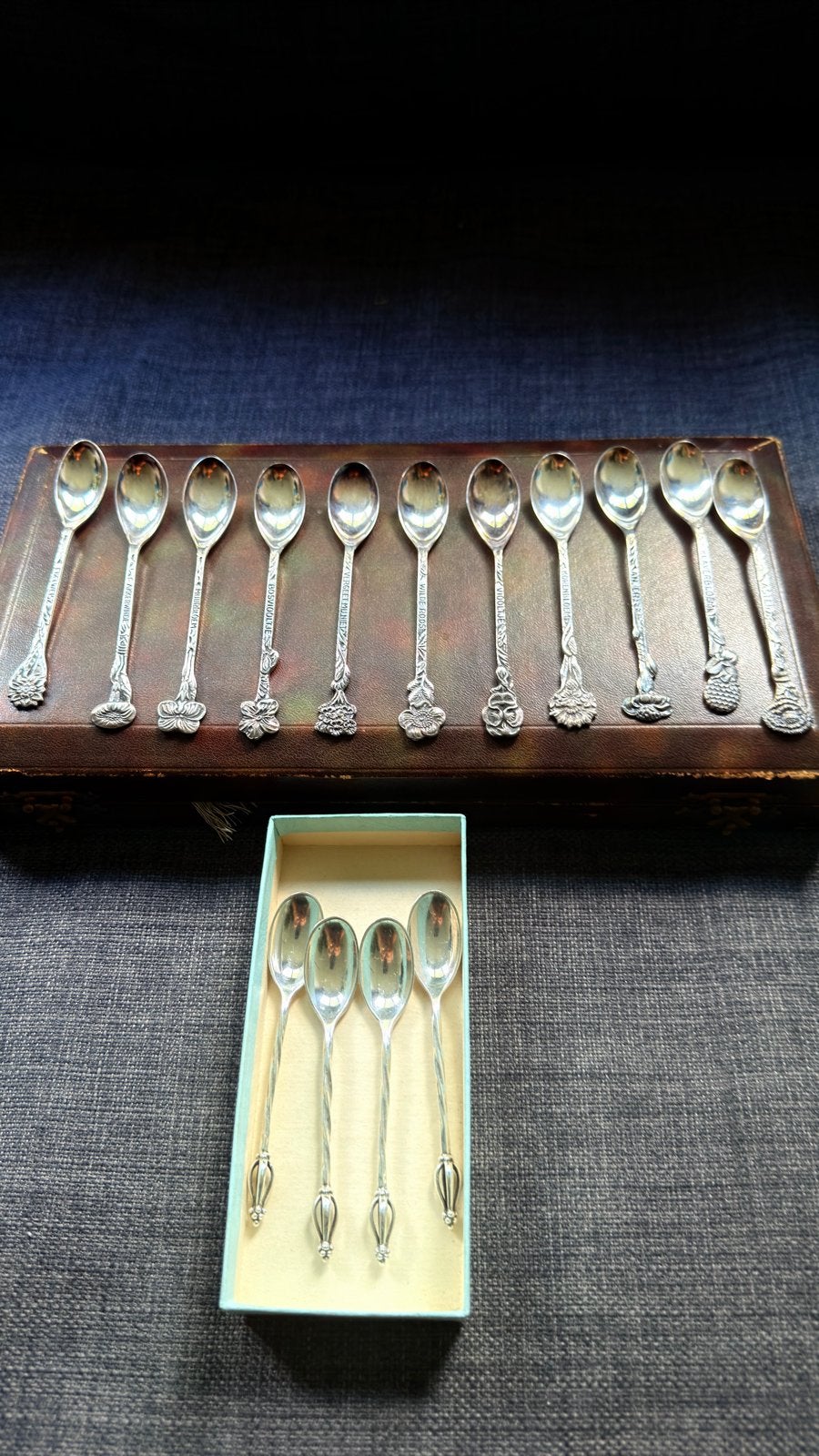 ≥ Antieke zilveren theelepels, diverse sets 140 grm — Antiek | Bestek ...