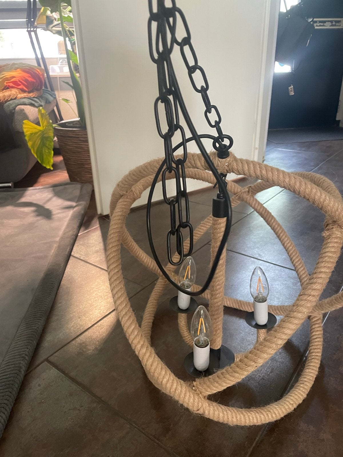 ≥ Unieke touw hanglamp met 3 lichtpunten — Lampen | Hanglampen ...