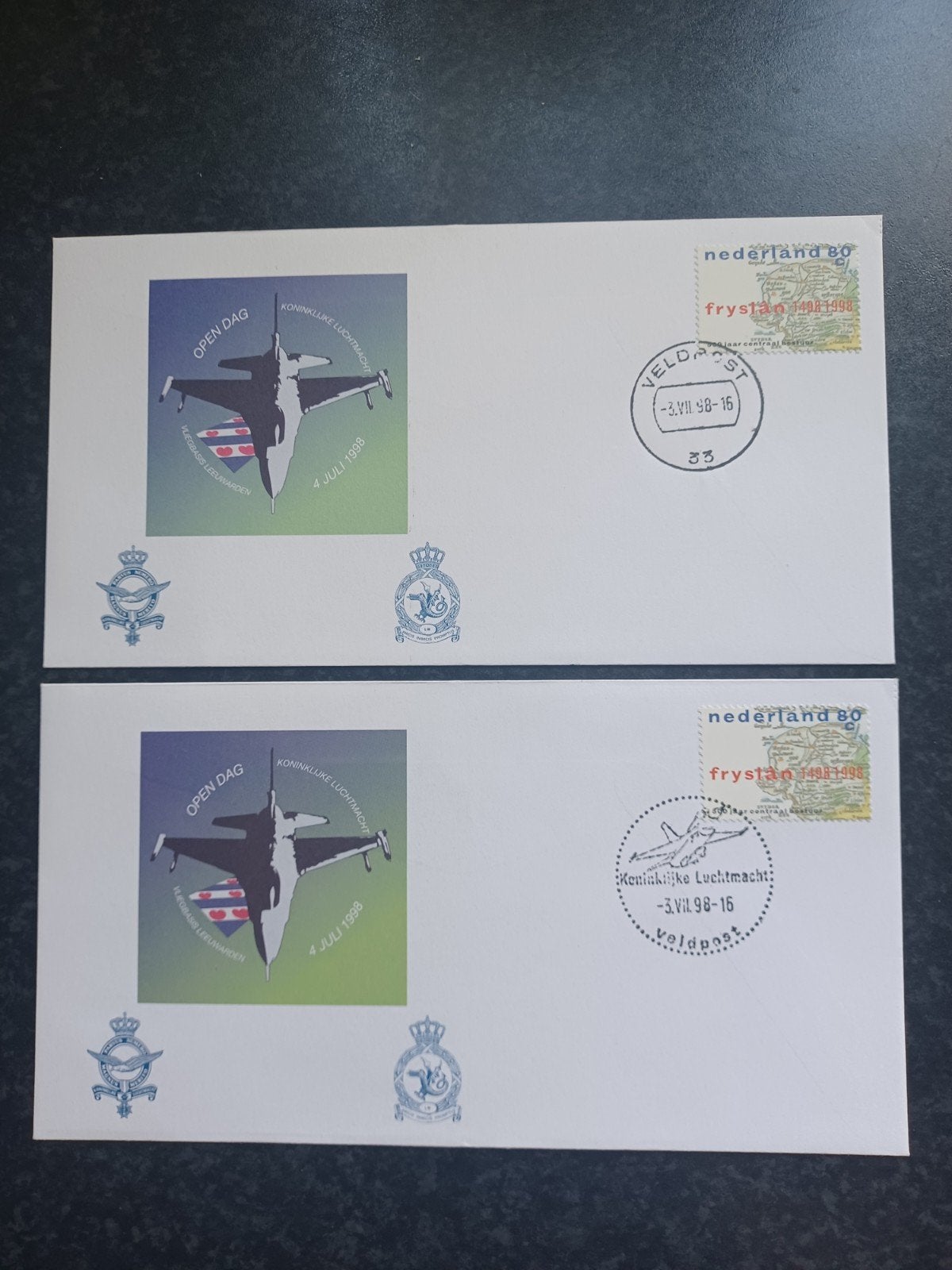 ≥ 2x Eerste dag envelop Open dag Vliegbasis Leeuwarden 1998 ...