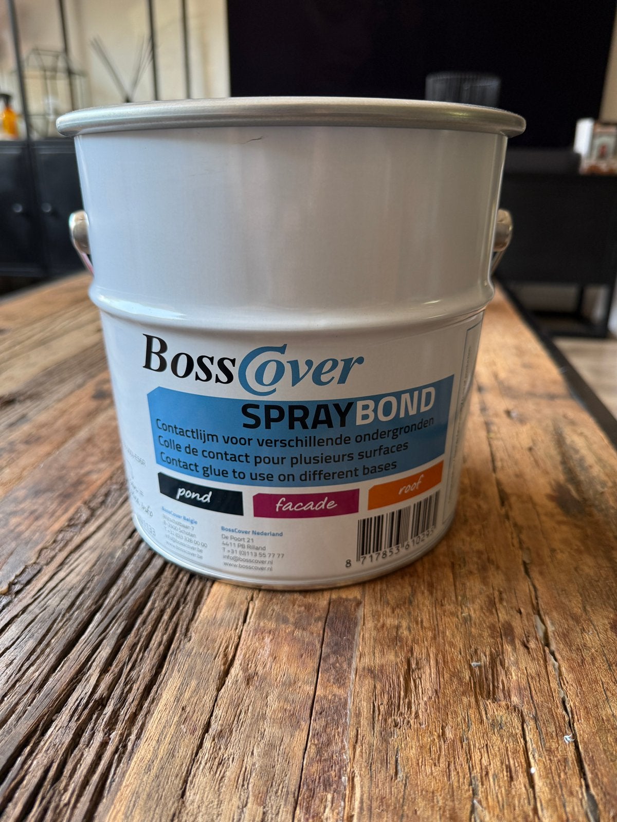 ≥ Bosscover Spraybond EPDM lijm - 3 blikken a 4 liter — Verf, Beits en ...