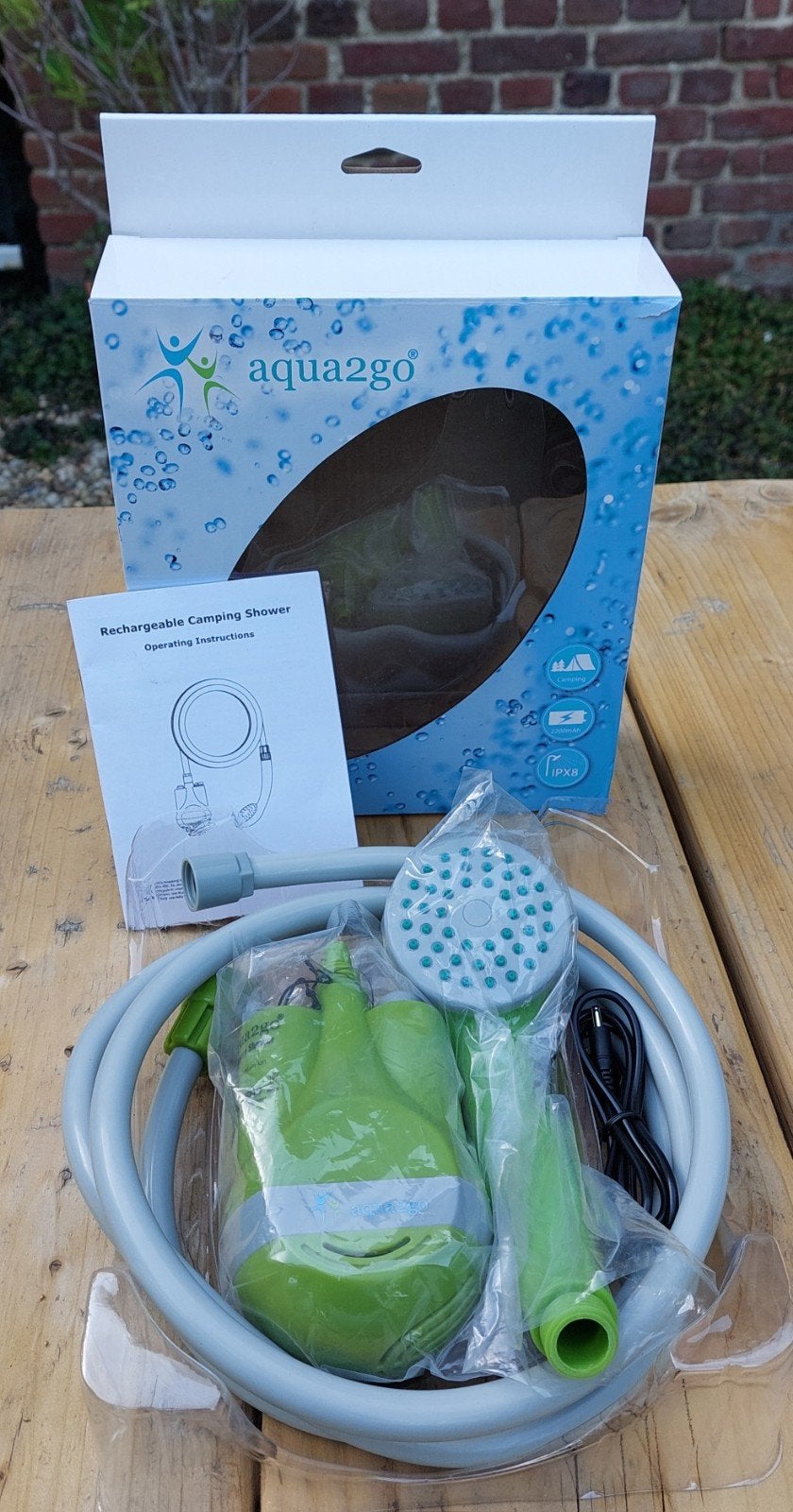 ≥ Aqua2go Oplaadbare Campingdouche - Draagbaar & IPX8 ...